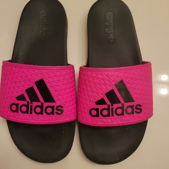 adidas | Shoes | Adidas Hot Pink Slides | Poshmark